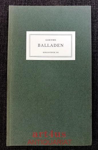 balladen goethe von goethe johann - ZVAB
