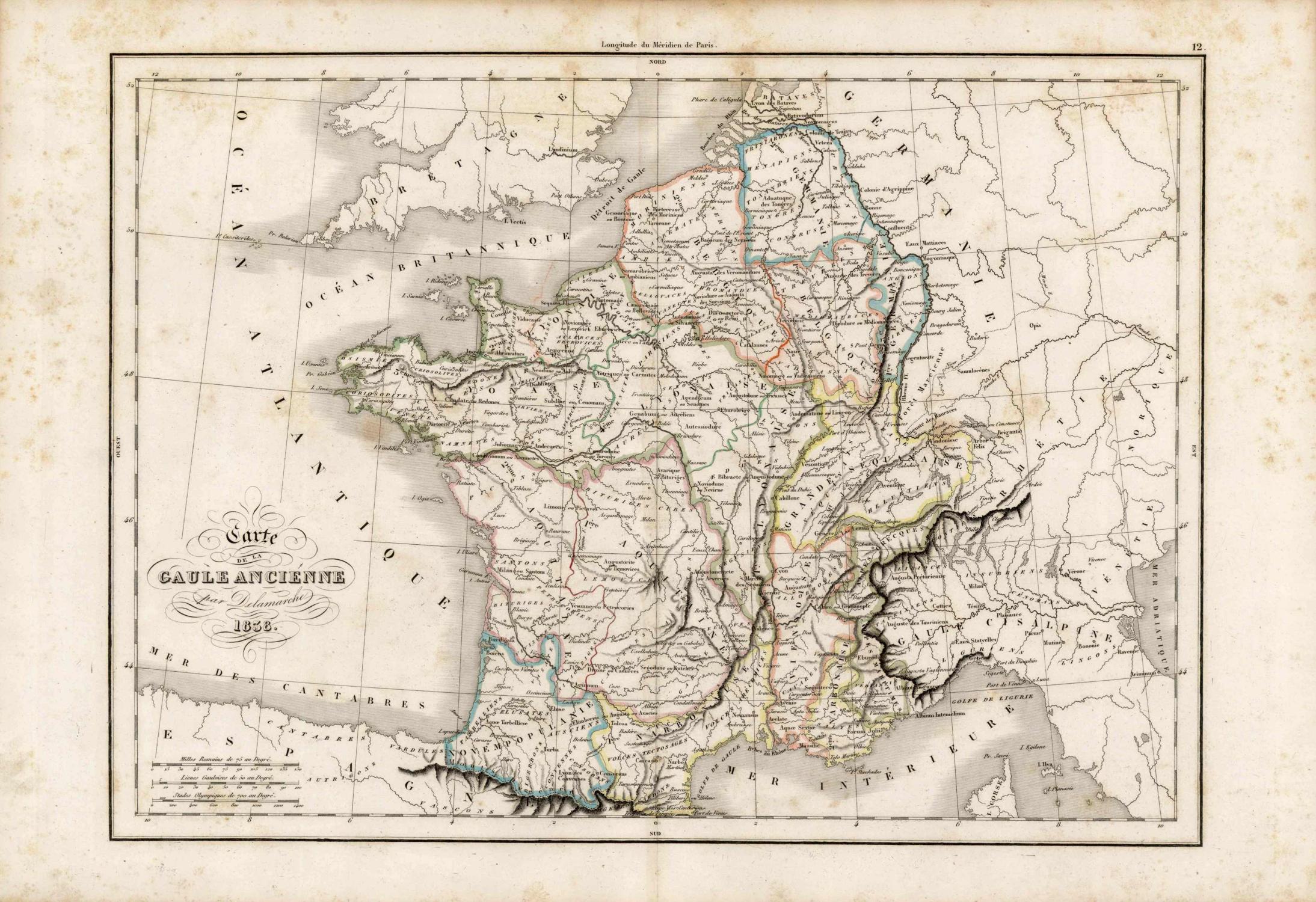 Carte de la Gaule Ancienne | Barnebys