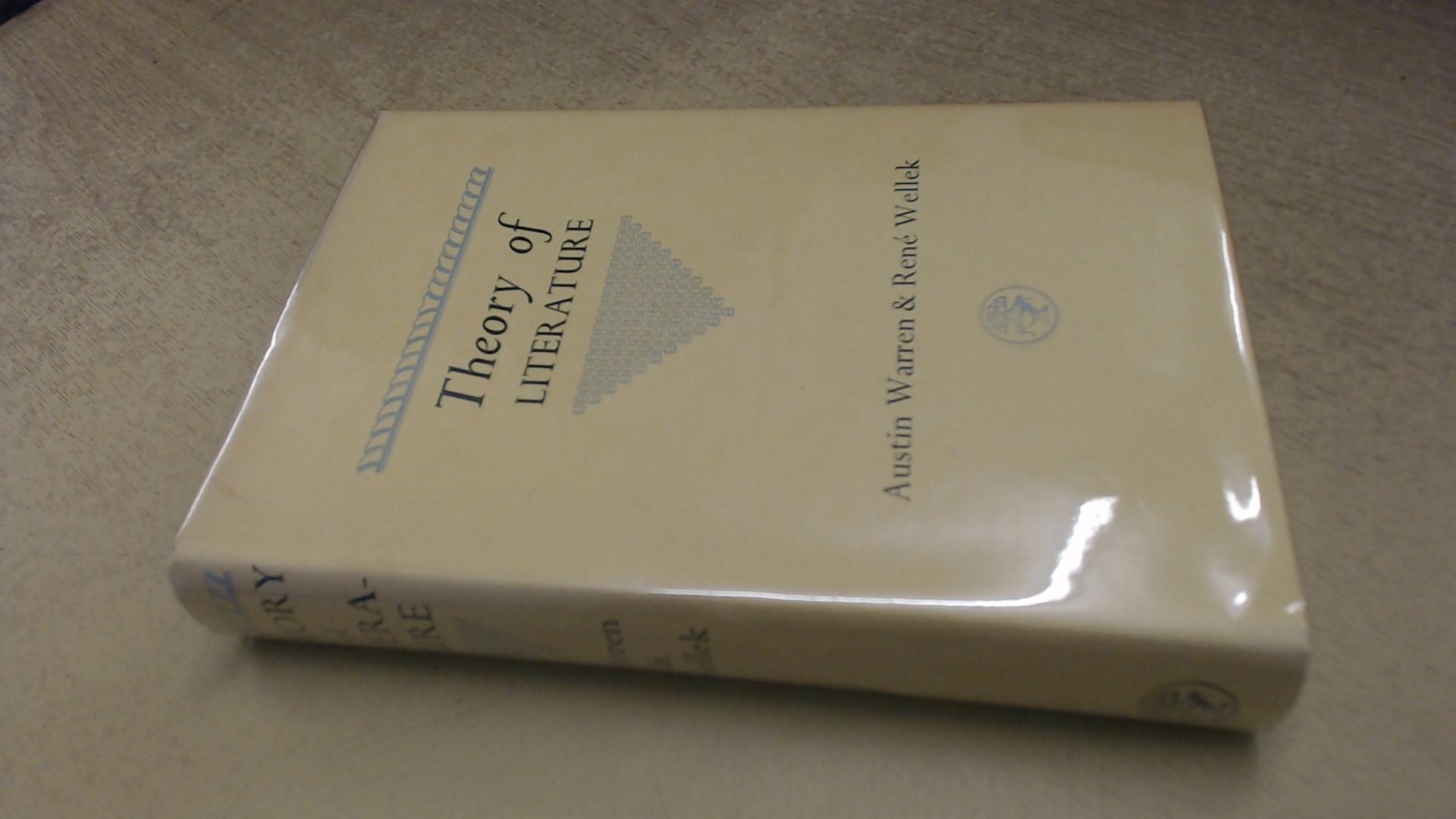 Theory of Literature by Austin Warren & Rene Wellek: Good (1949 ...