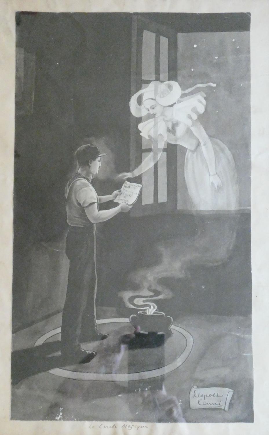 Le cercle magique. Leopoldo Cenni. oeuvres originales (dessin, peinture ...