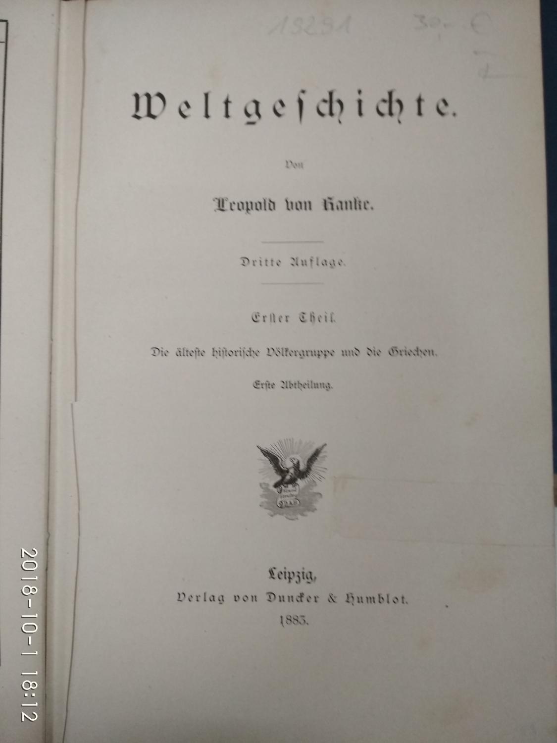 leopold von ranke weltgeschichte - ZVAB