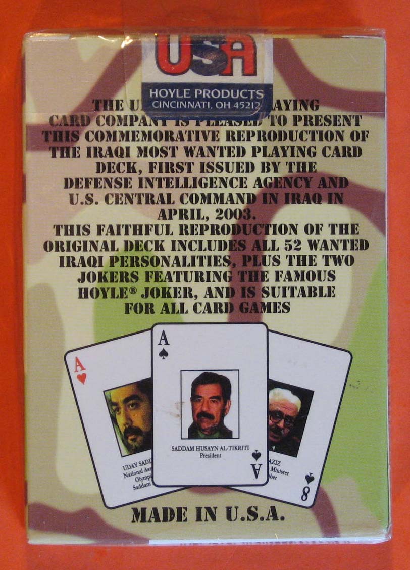 Iraqi Most Wanted Playing Cards: Fine Boxed Set (2003) | Pistil Books ...