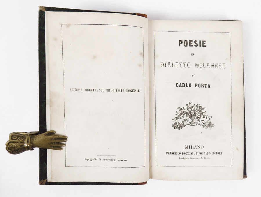 Poesie In Dialetto Milanese Di Carlo Porta By Porta Carlo 1859