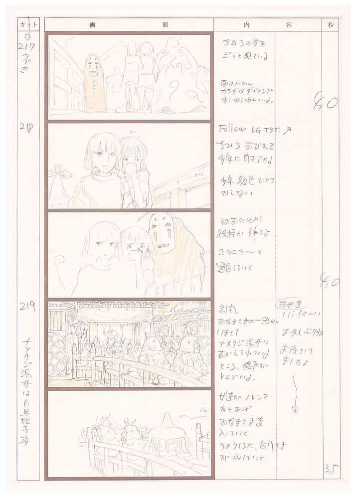 Spirited Away Storyboard, 221. MIYAZAKI, Hayao. | Barnebys