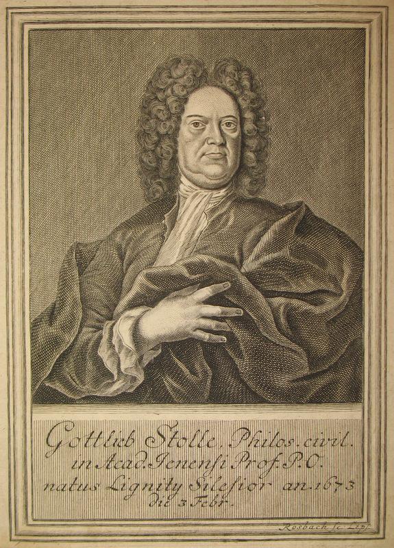 Kupferstich-Porträt von Rosbach. Gottlieb Stolle. von Stolle, Gottlieb ...