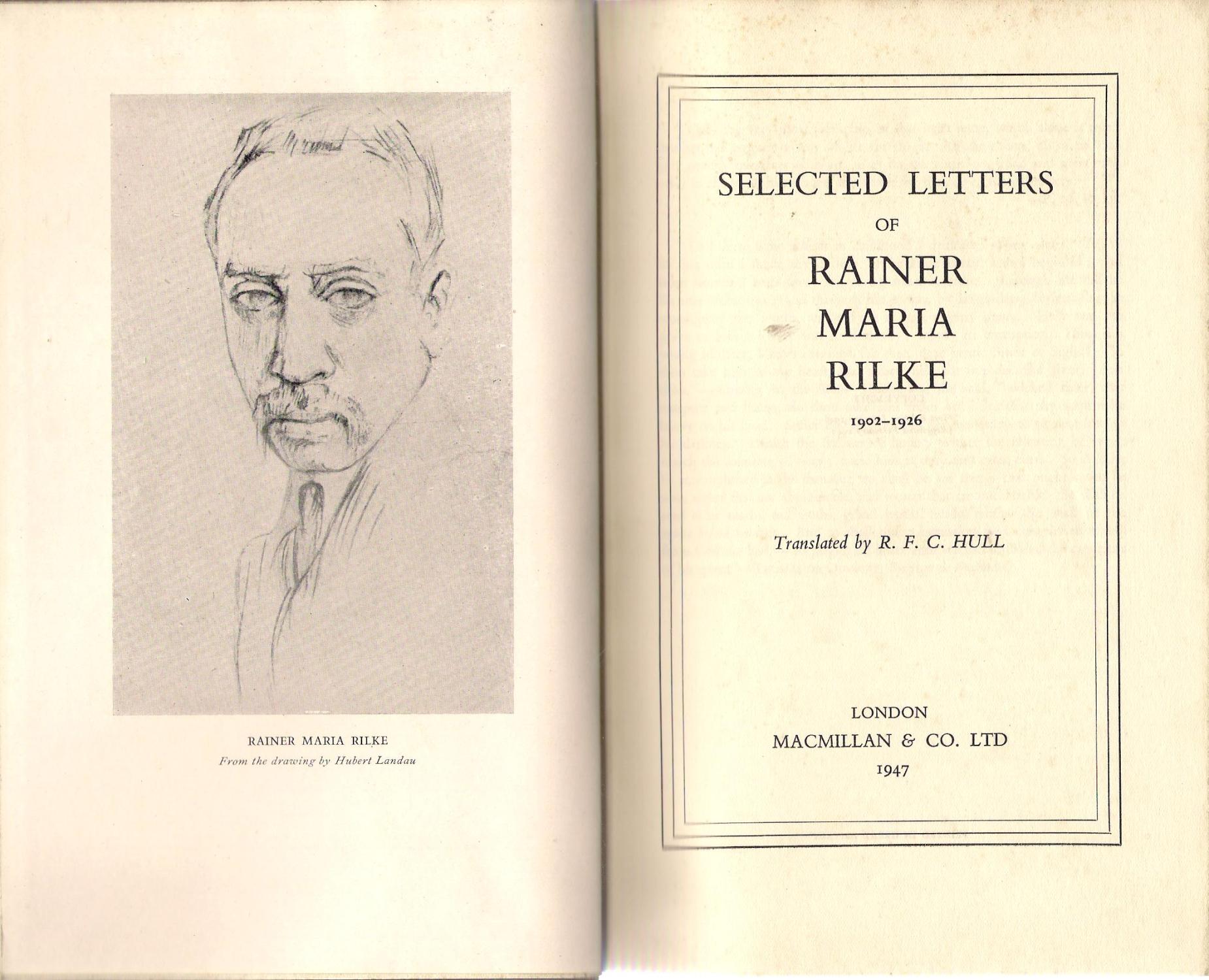 Selected Letters of Rainer Maria Rilke 1902-1926 by Rilke, Rainer Maria ...