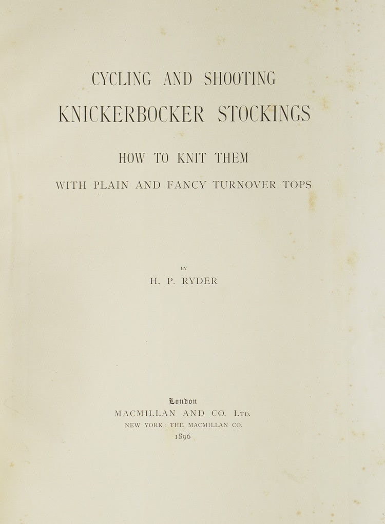 Cycling and Shooting Knickerbocker Stockings: how to knit them with ...
