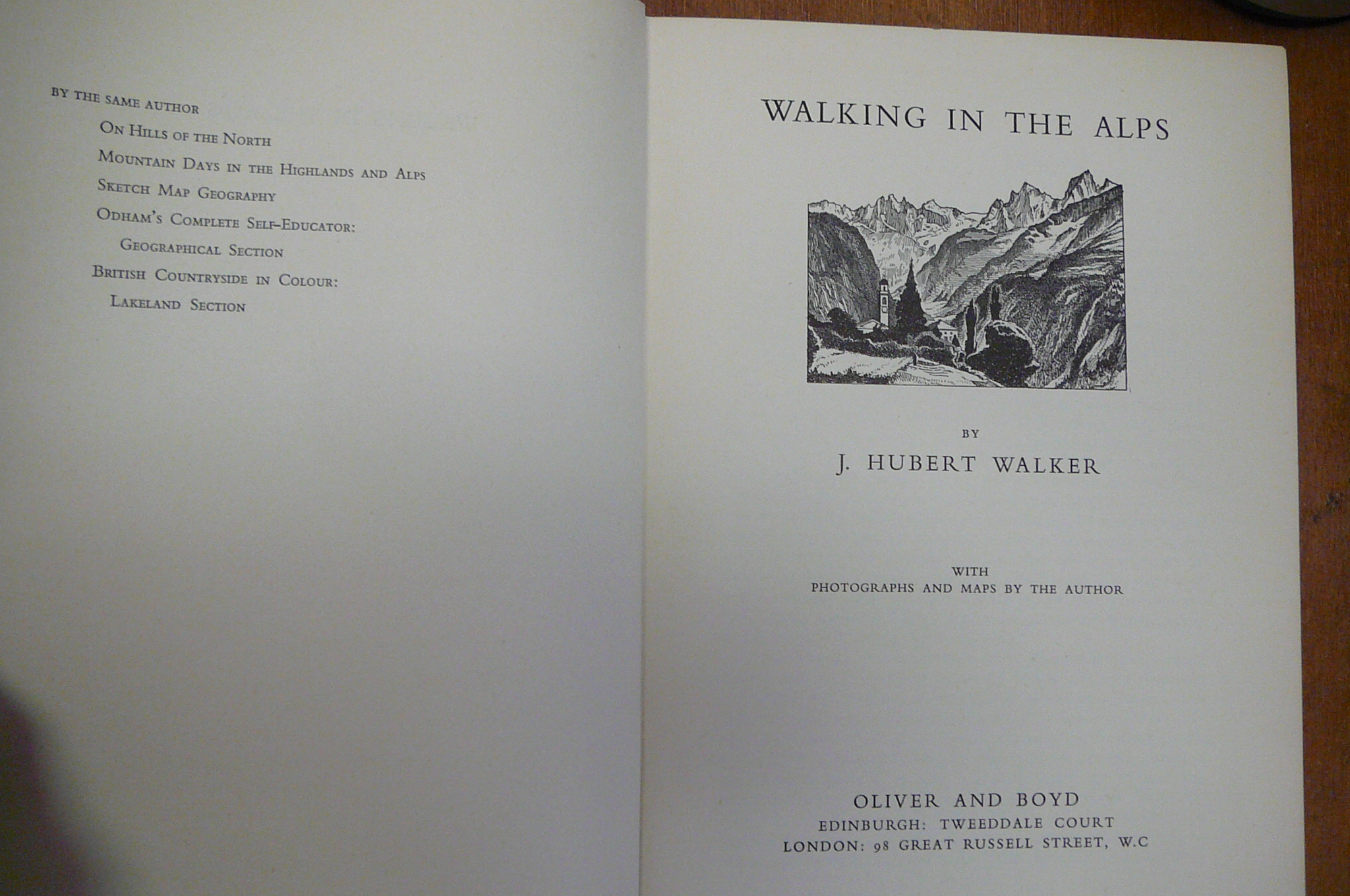 Walking in the Alps by J Hubert Walker: Near Fine Hardcover (1951) 1st ...
