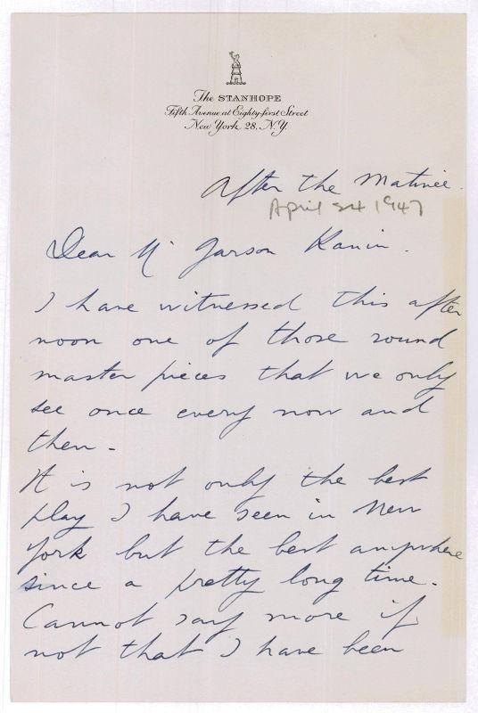 Autograph letter signed, with illustration. von Chevalier, Maurice ...