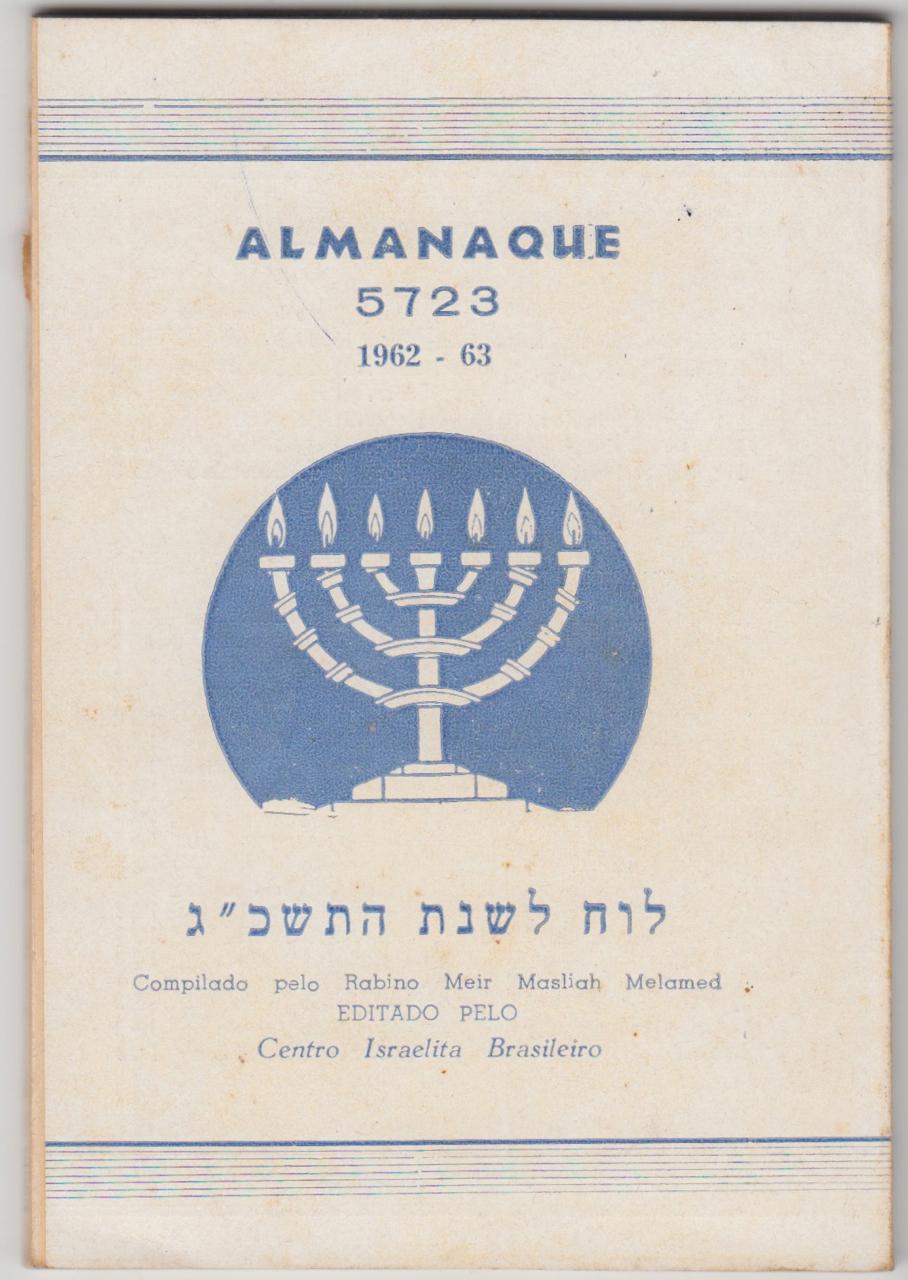 ALMANAQUE 5723 (1962-1963): Centro Israelíta Brasileiro "Bene Herzl ...