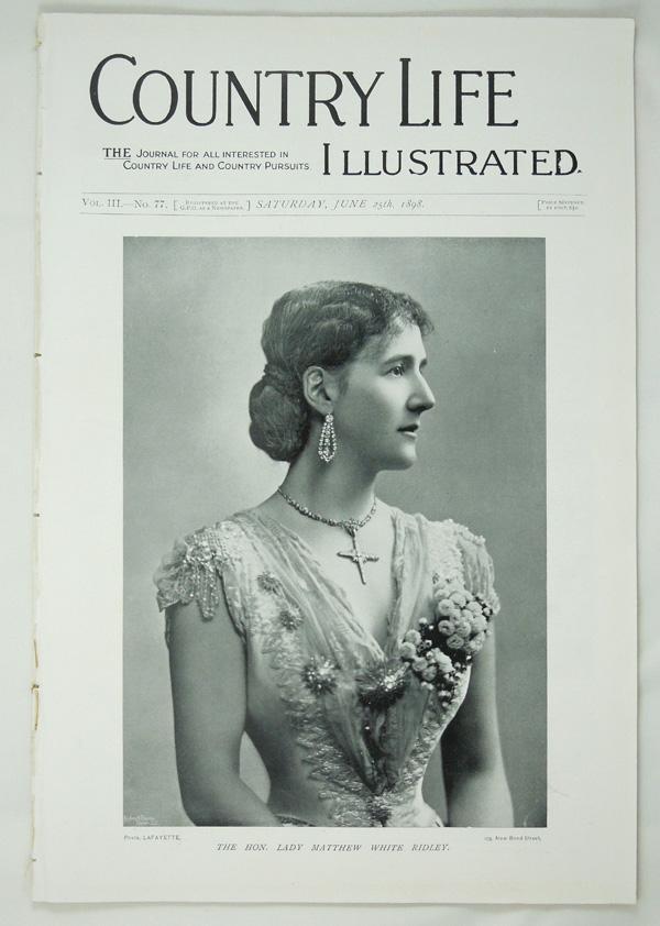 Original Issue of Country Life Magazine Dated June 25th 1898, with a ...