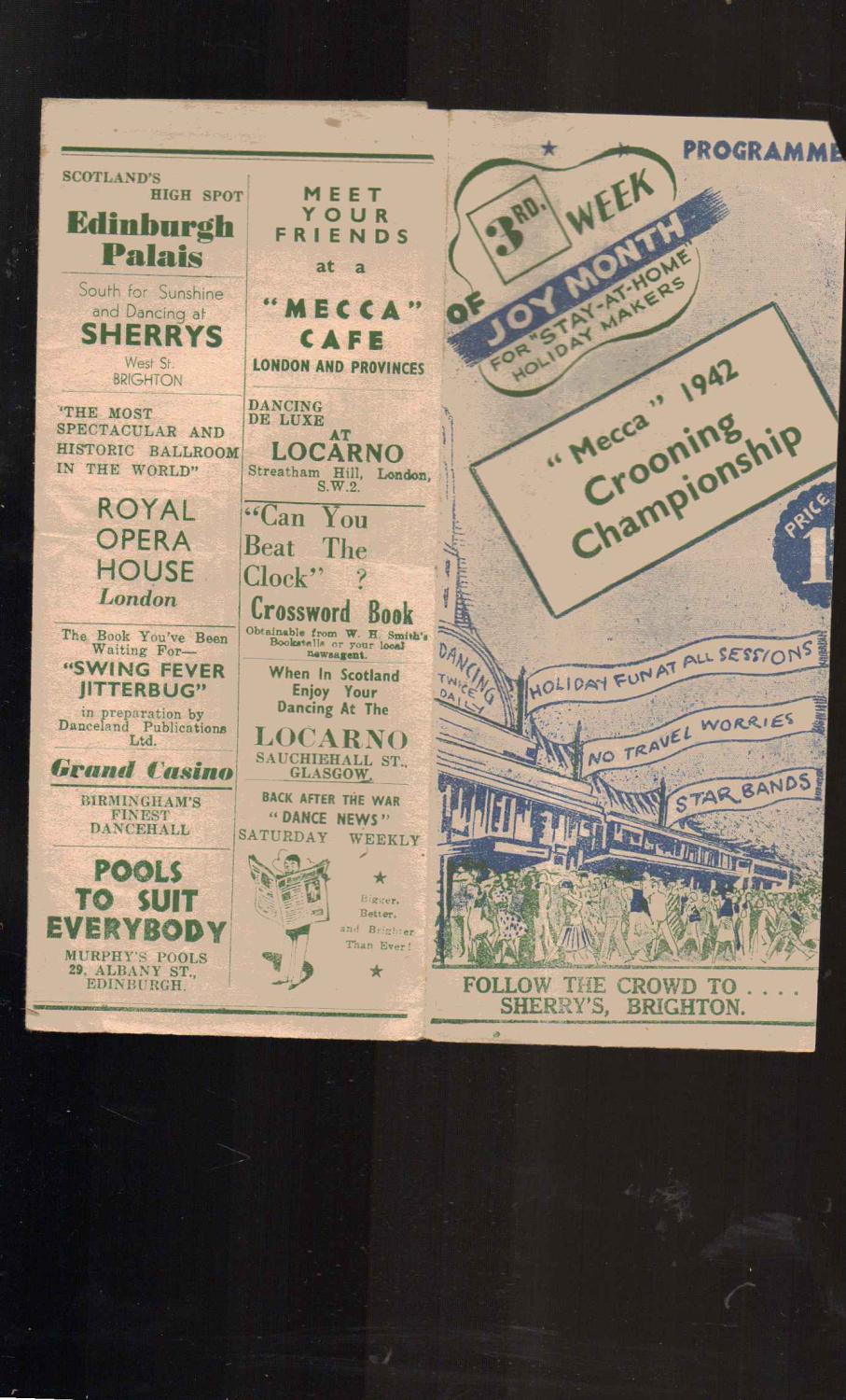 1942 Mecca Crooning Championship. Sherry's Dance Hall, West Street ...