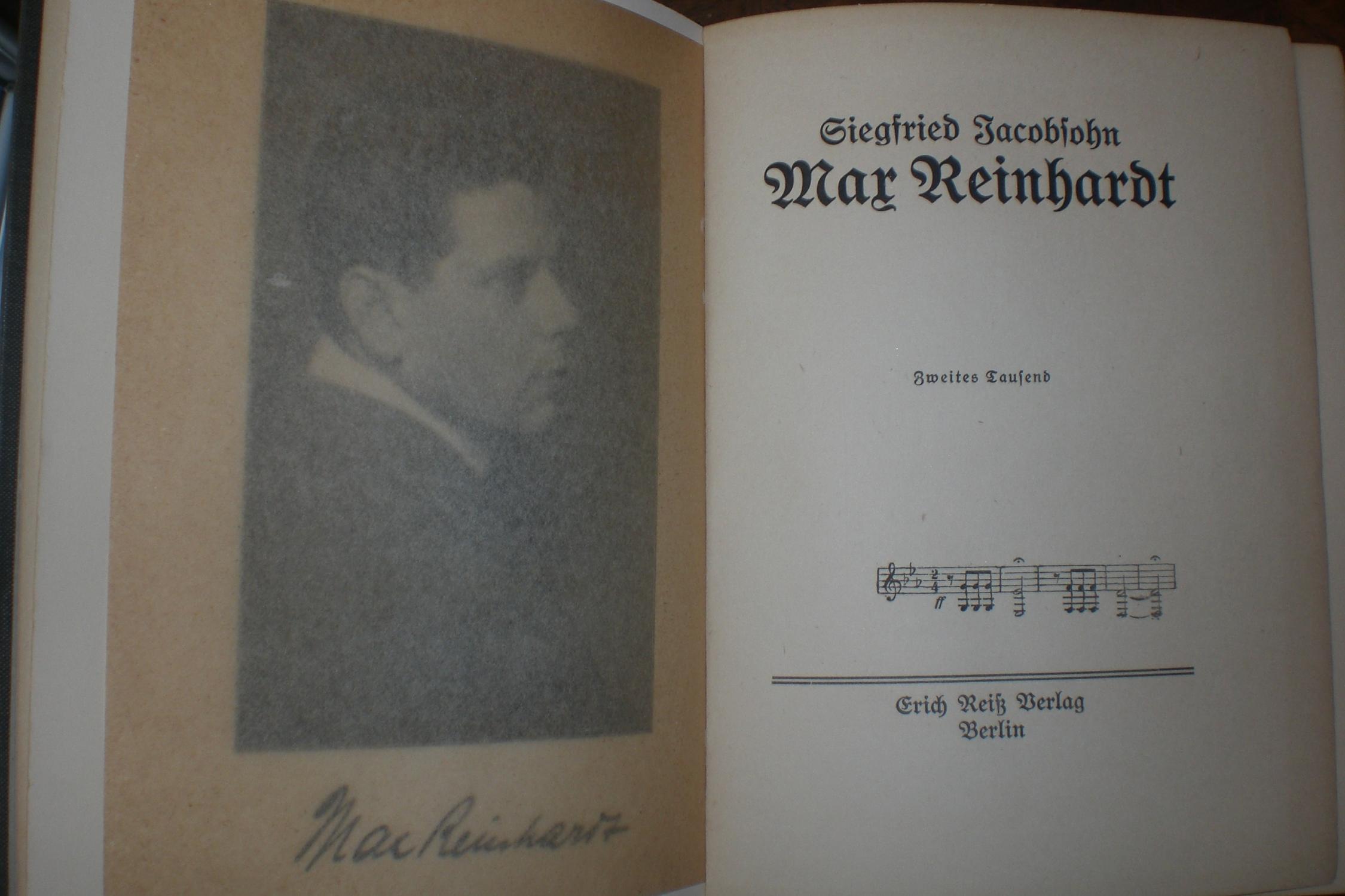 Max Reinhardt by Siegfried Jacobsohn: Assez bon Couverture rigide (1910 ...