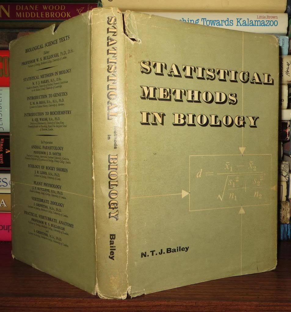 STATISTICAL METHODS IN BIOLOGY by Bailey, Norman T. J.: Hardcover (1961 ...