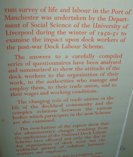 THE DOCK WORKER An Analysis of Conditions of Employment & Industrial ...