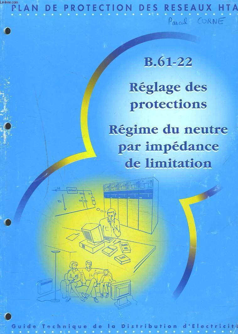 PLAN DE PROTECTION DES RESEAUX HTA. B.61-22. REGLAGE DES PROTECTIONS ...