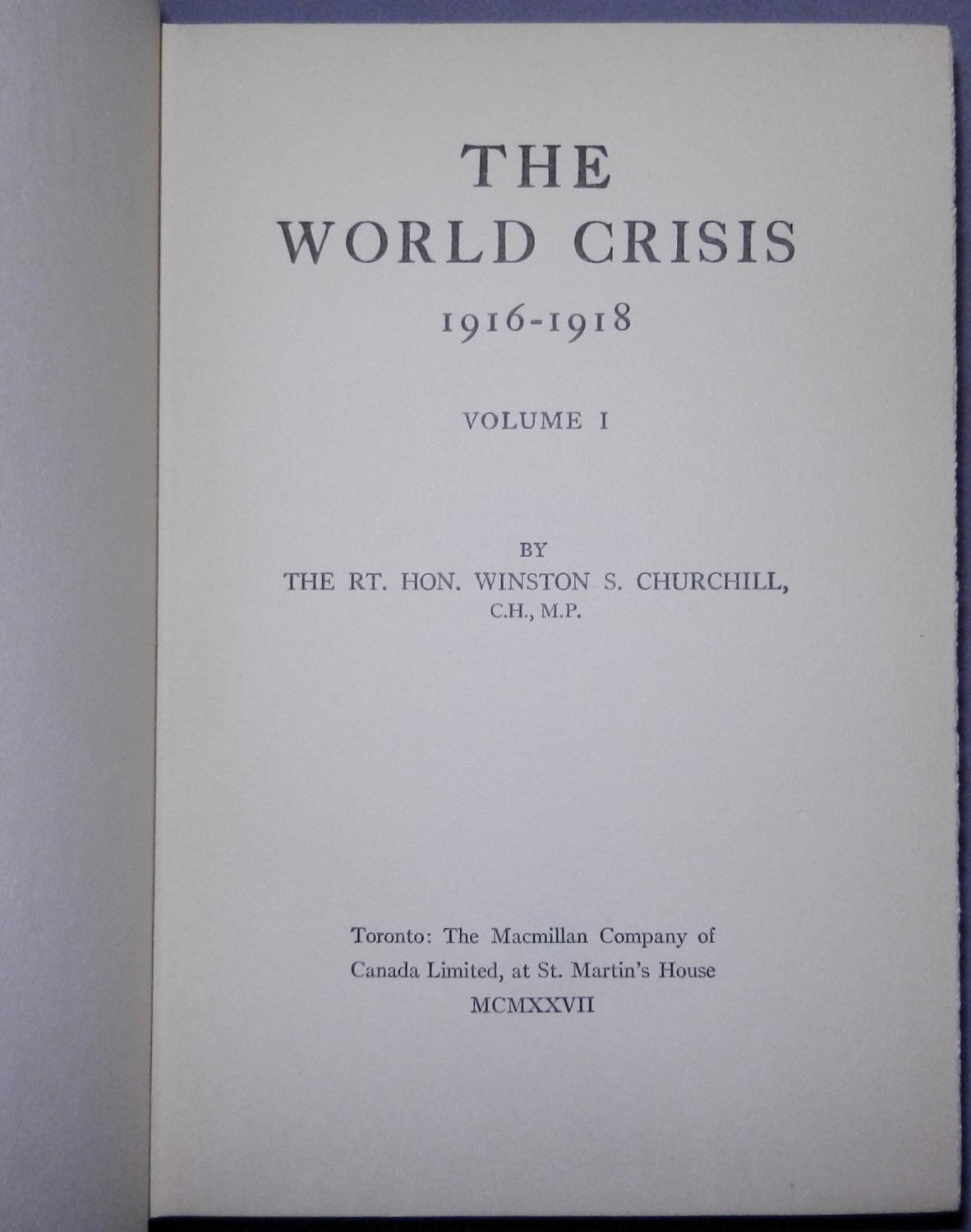 The World Crisis: 1916-1918, Part I by Winston S. Churchill: Very good ...