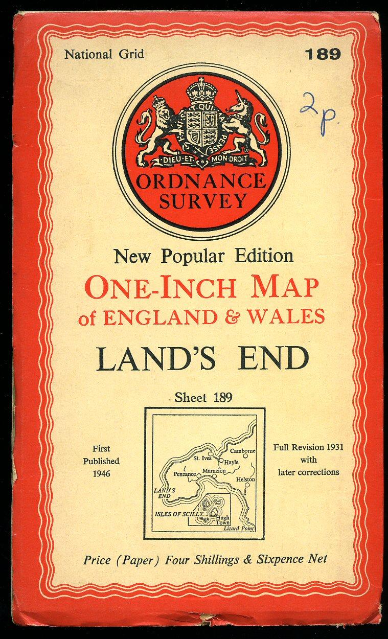 Ordnance Survey Map of Land's End with Isles of Scilly: Sheet 189 [3 ...