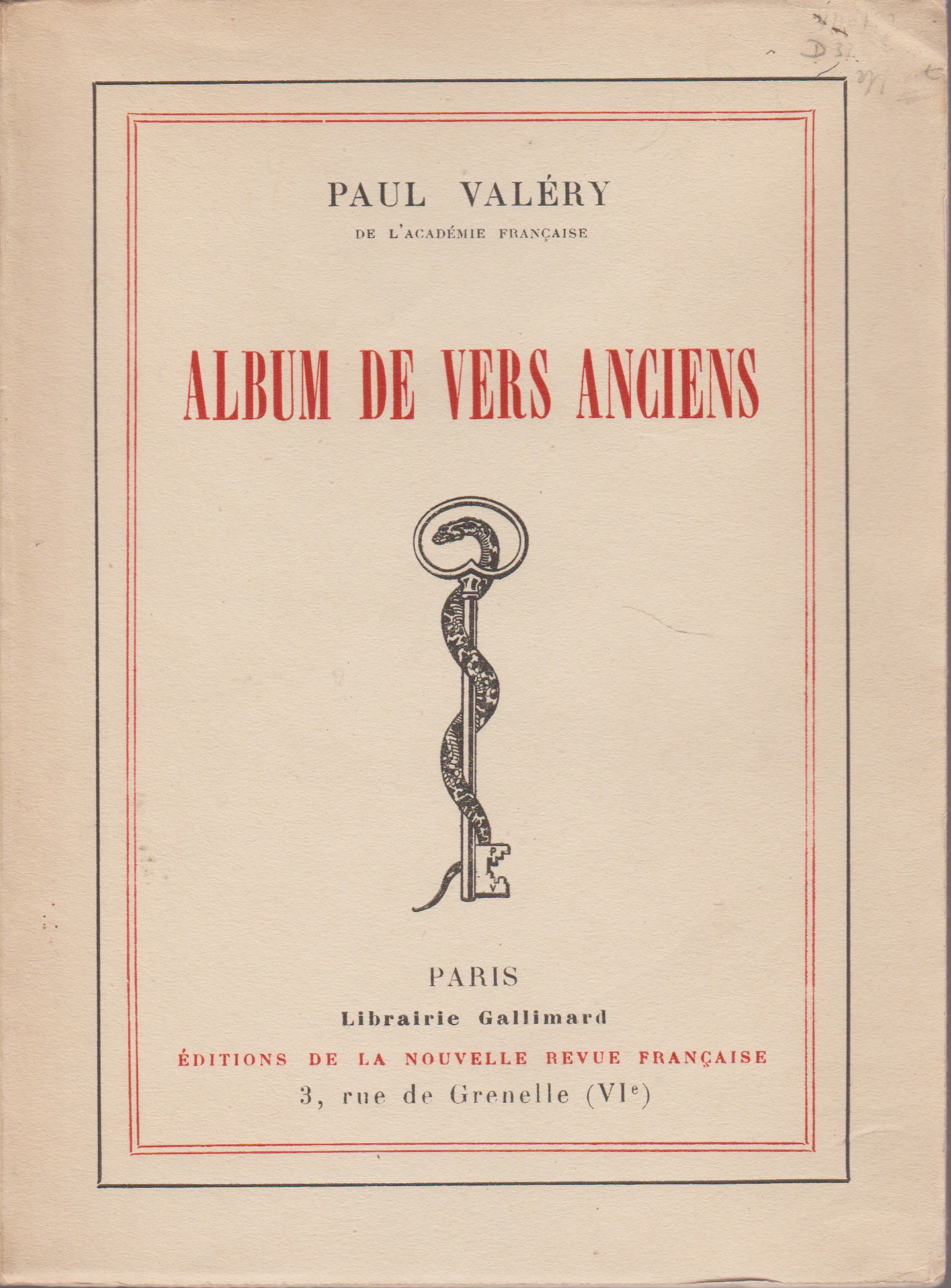 ALBUM DE VERS ANCIENS by VALERY PAUL: Bon BROCHE (1927) Ed. numérotée ...