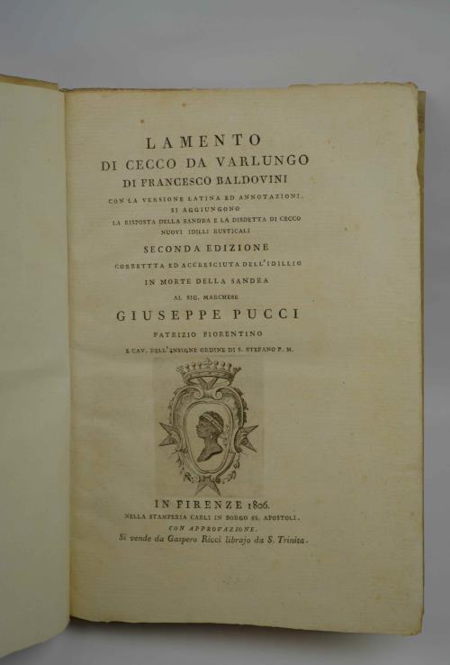 Il lamento di Cecco da Varlungo. con la versione latina ed annotazioni ...