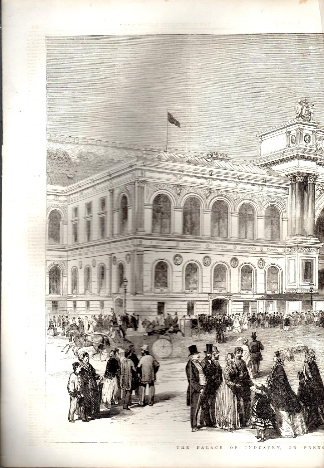 ENGRAVING: "The Palace of Industry, or French Exhibition Building, at ...