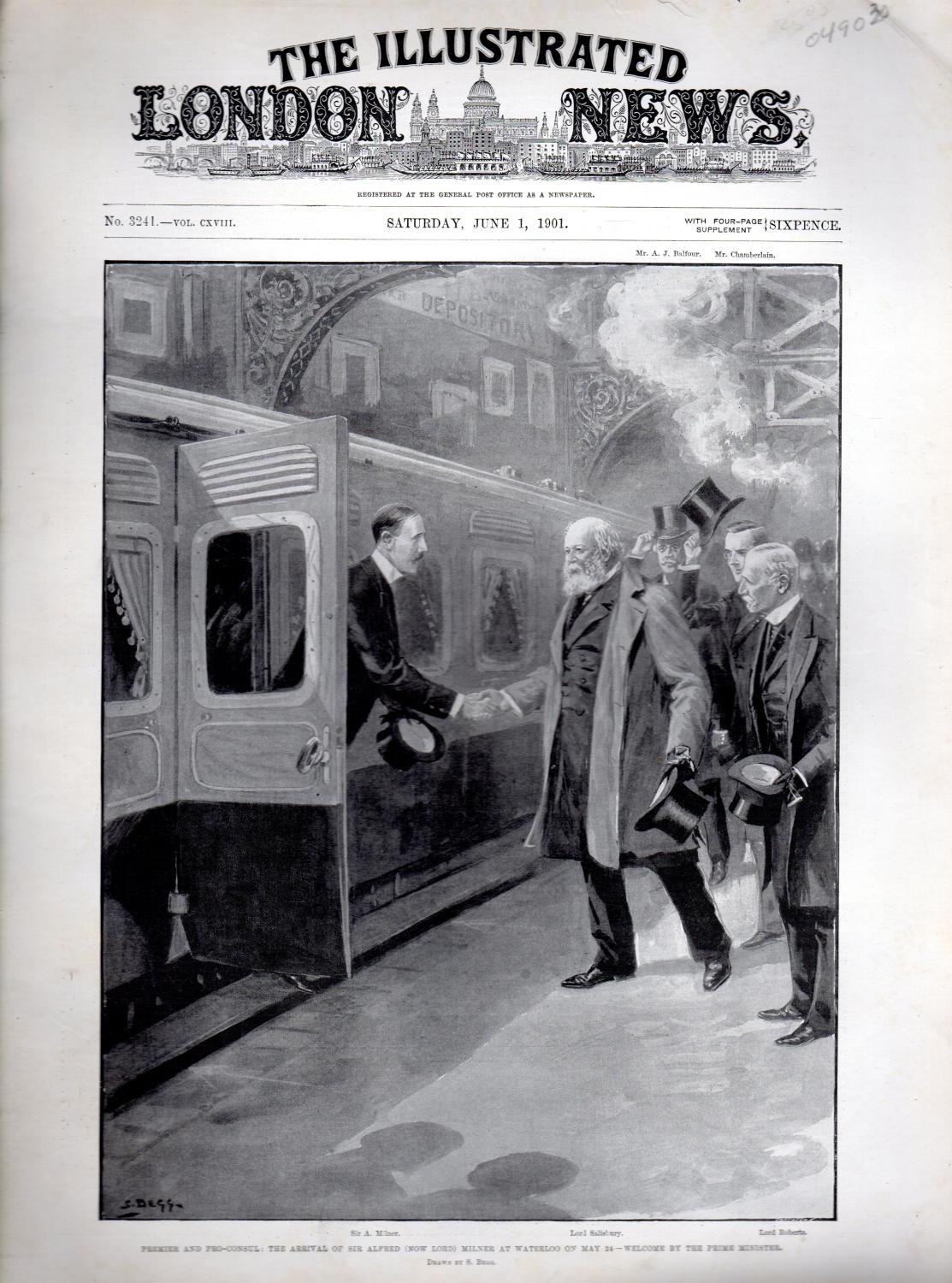 ENGRAVING: "Premier and Pro-Consul: The Arrival of Sir Alfred (Now Lord ...