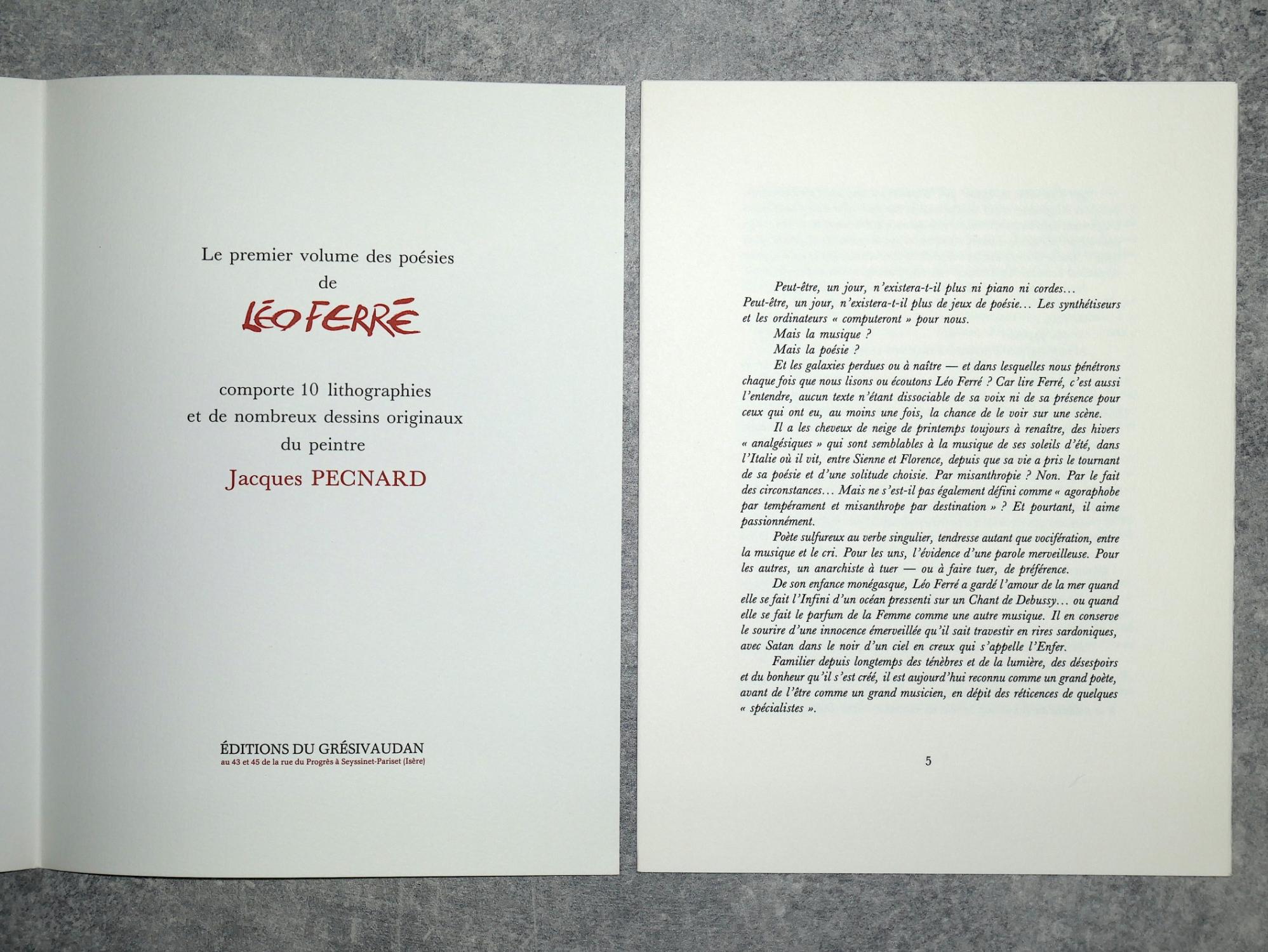 POESIES, L'OPERA DU PAUVRE. ILLUSTRES DE 50 LITHOGRAPHIES ET DE ...