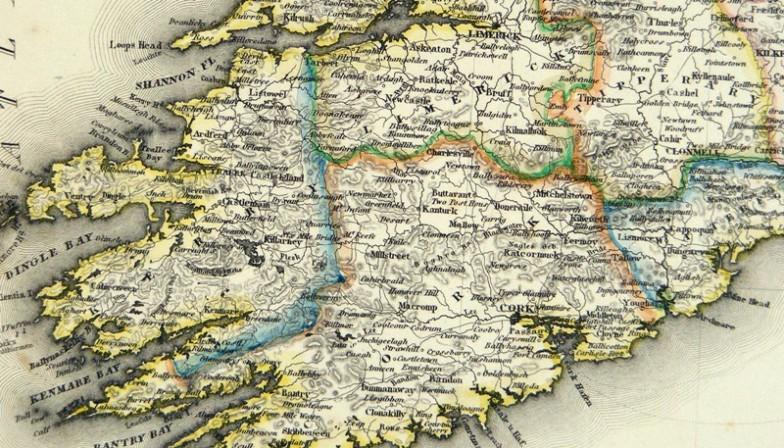 Neueste Karte von Ireland 1844. par Irland -: Carte | Antiquariat Peter ...