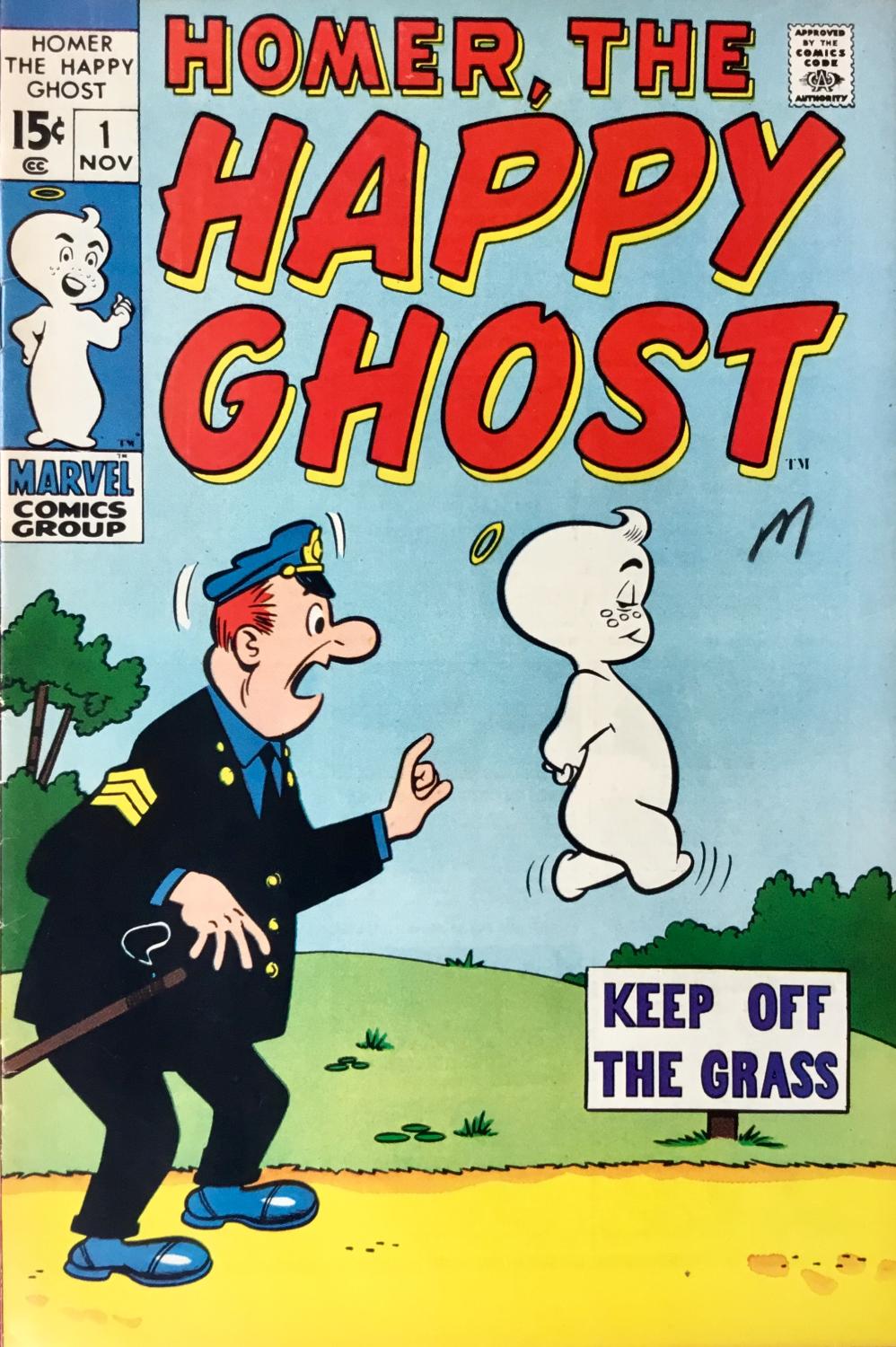 HOMER, The HAPPY GHOST No. 1 (Marvel Comics - Nov. 1969) (VF+) by LEE ...