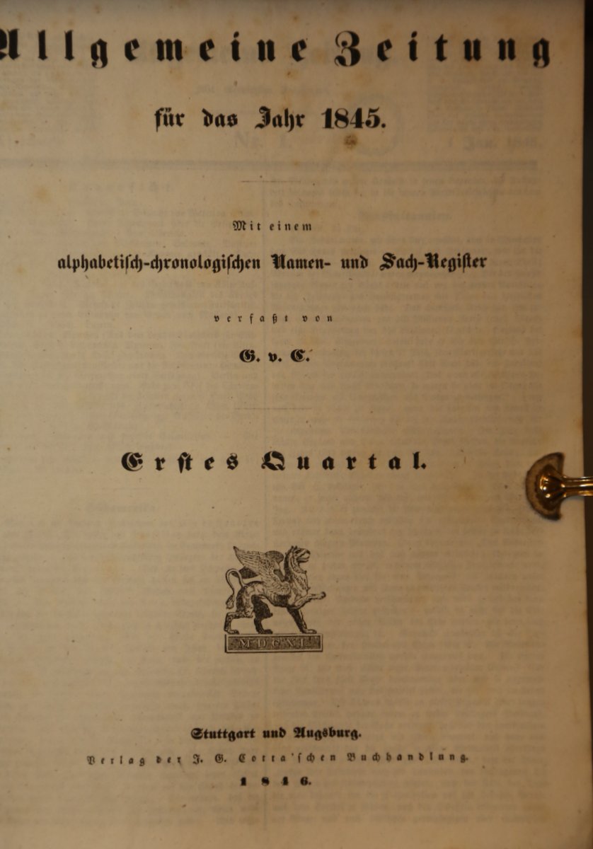 Jahrgang 1845. 4 Quartale in 4 Bänden. by Allgemeine Zeitung:: Gut ...