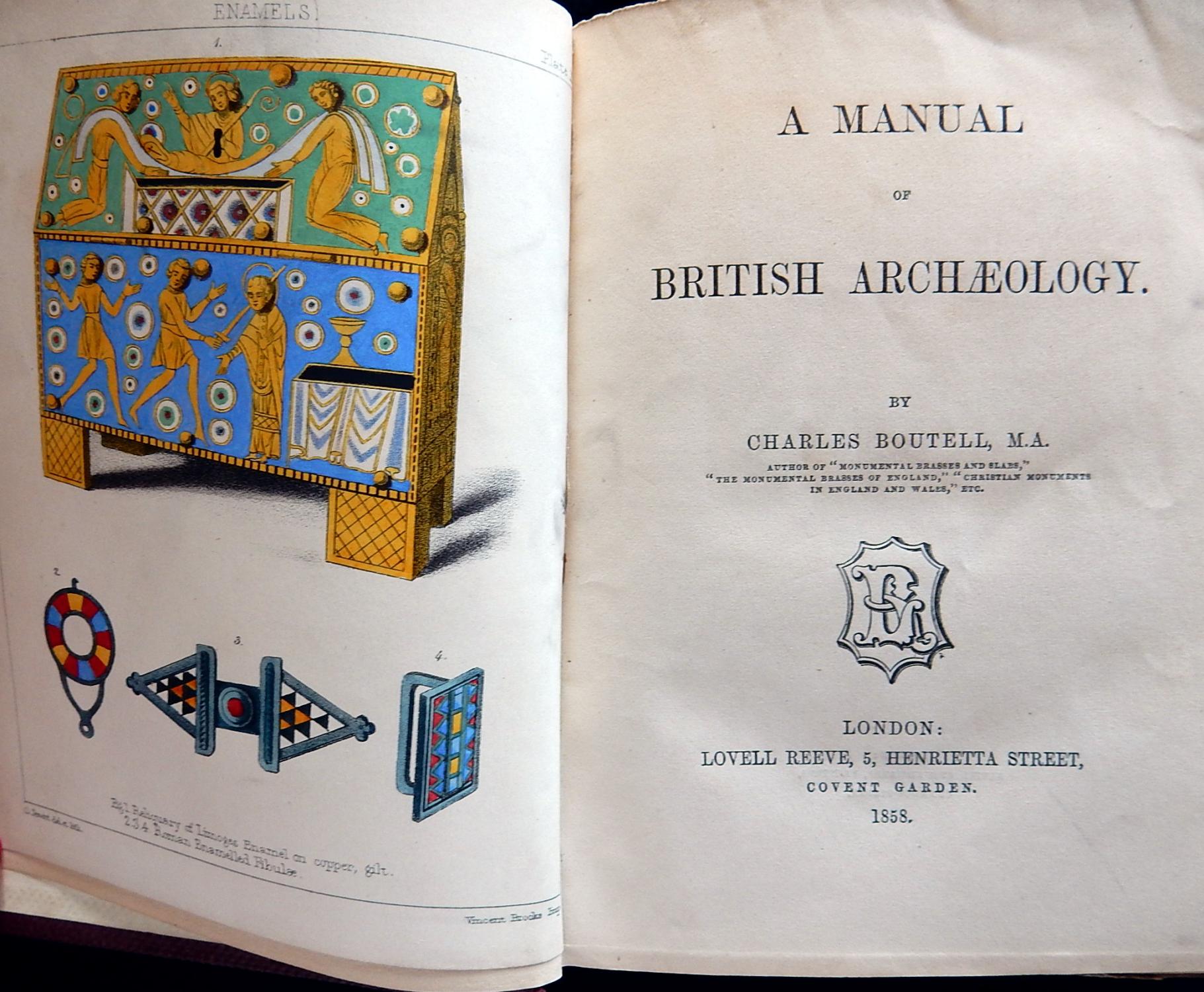 A Manual of British Archaeology. by Boutell, Charles. with 20 hand ...