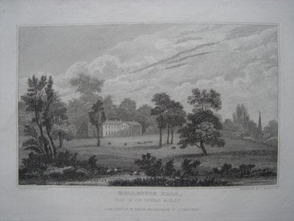 Original Antique Engraving Illustrating Rolleston Hall in Staffordshire ...