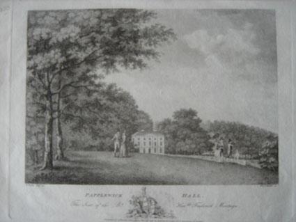 Original Antique Engraving Illustrating Papplewick Hall, The Seat of Rt ...