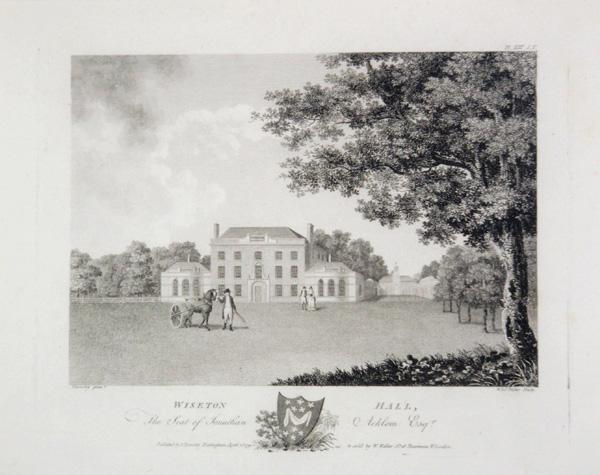 Original Antique Engraving Illustrating Wiseton Hall, The Seat of ...