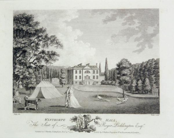 Original Antique Engraving Illustrating Winthorpe Hall, The Seat of ...