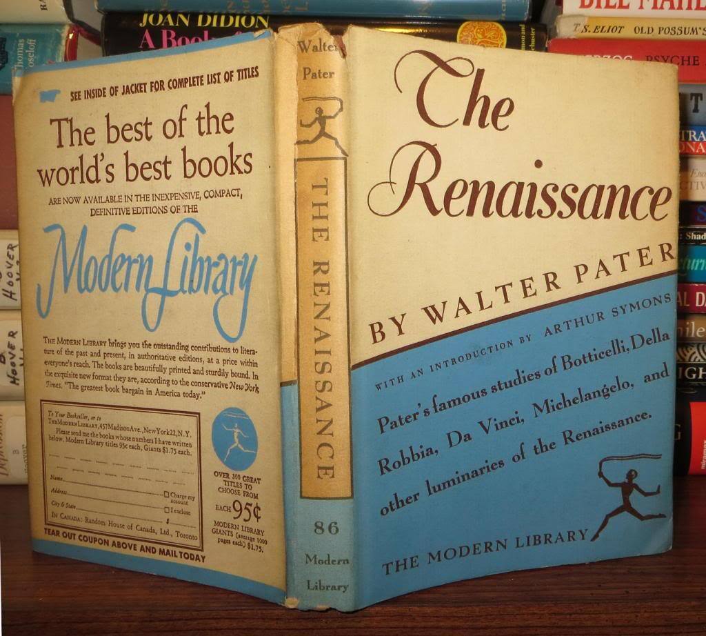 THE RENAISSANCE by Pater, Walter: Hardcover Modern Library Edition ...