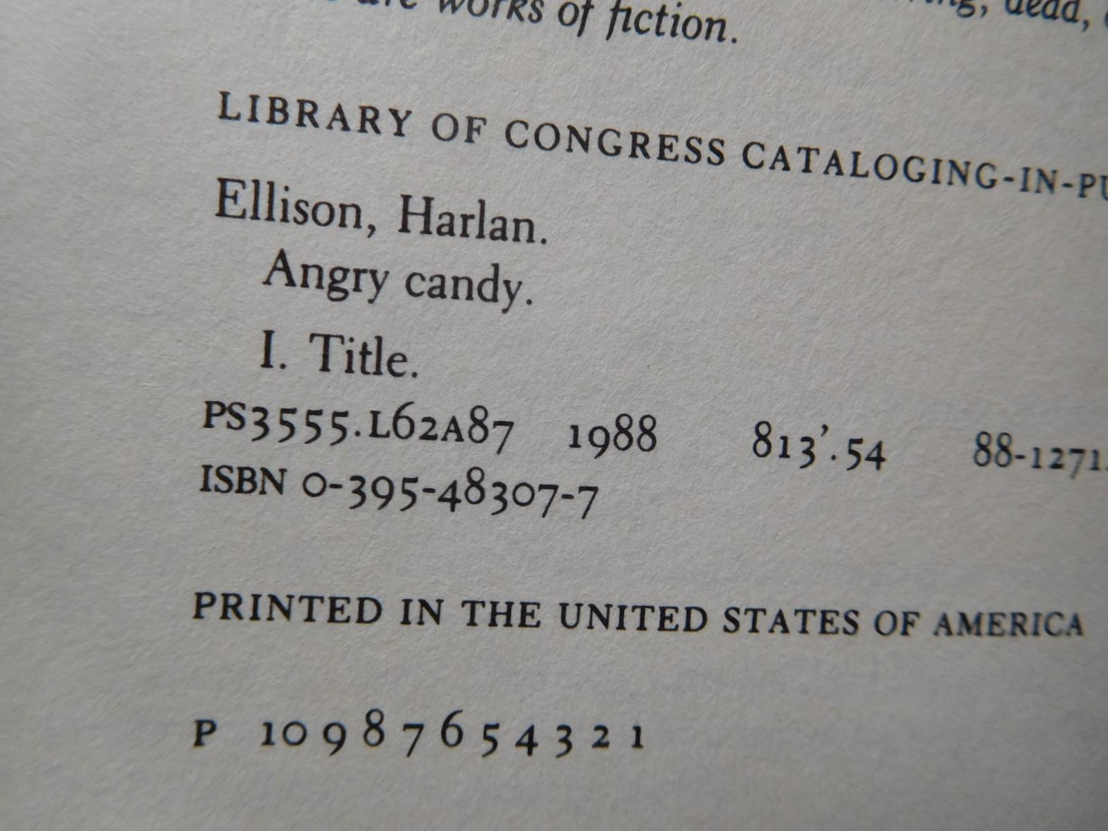 ANGRY CANDY (Pristine First Edition) by Ellison, Harlan: As New ...