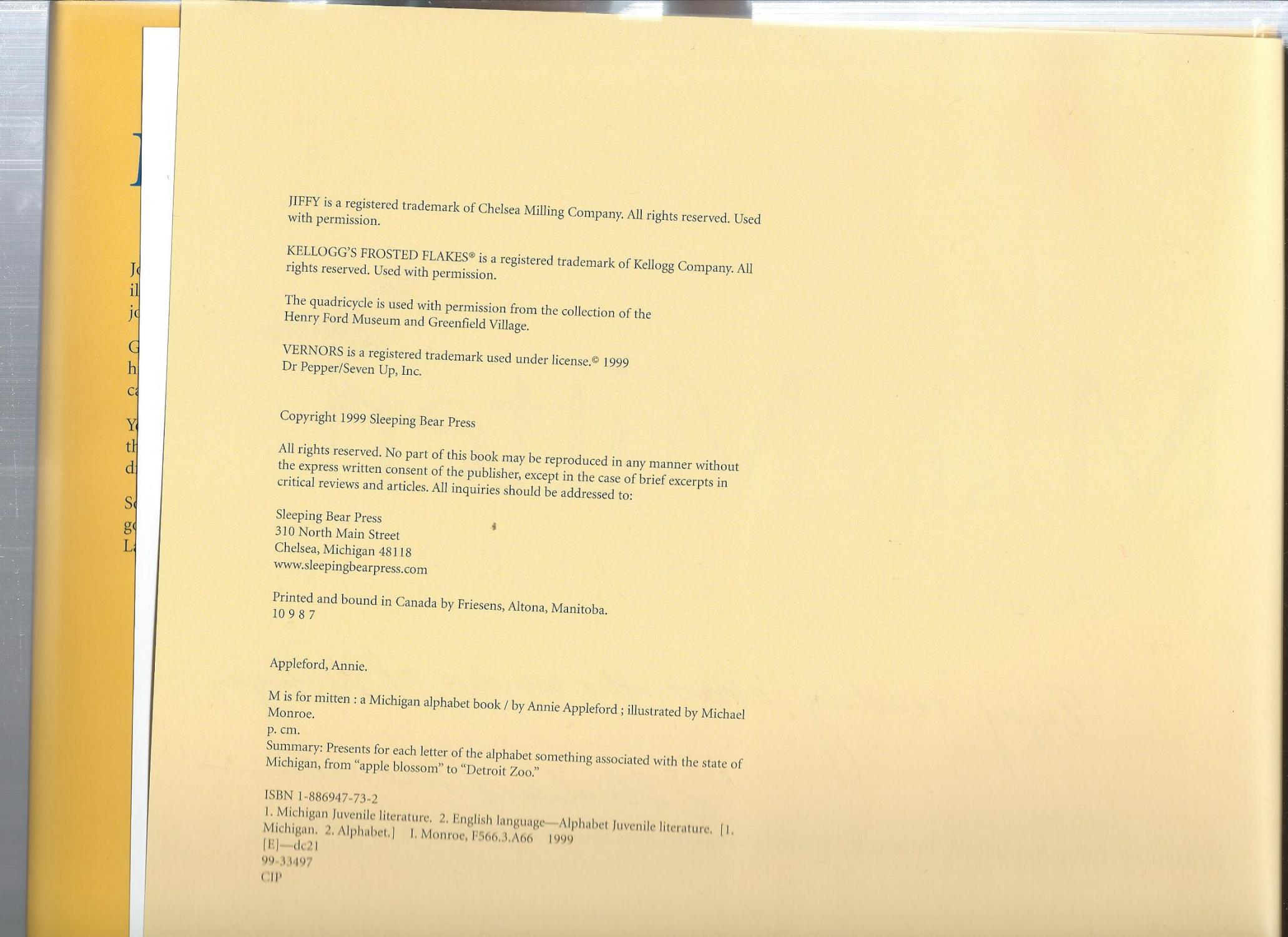 M Is for Mitten: A Michigan Alphabet by Michael Monroe illst.by ...