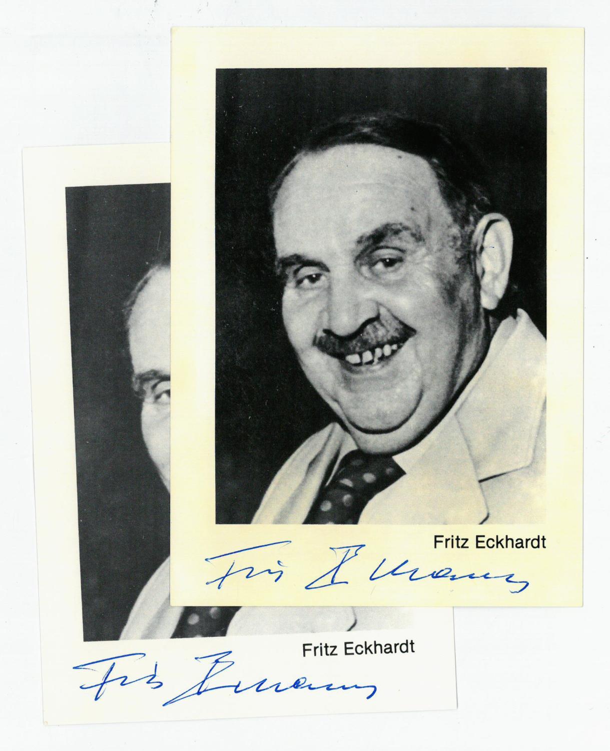 2 identische Portraitkarten mit U. von Eckhardt, Fritz, Schauspieler, Schriftsteller (1907-1995 ...