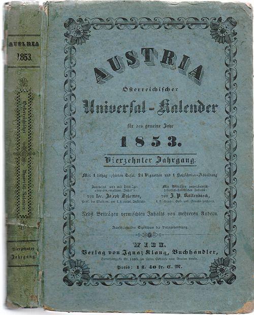Austria. Österreichischer Universal-Kalender für das gemeine Jahr 1853 ...