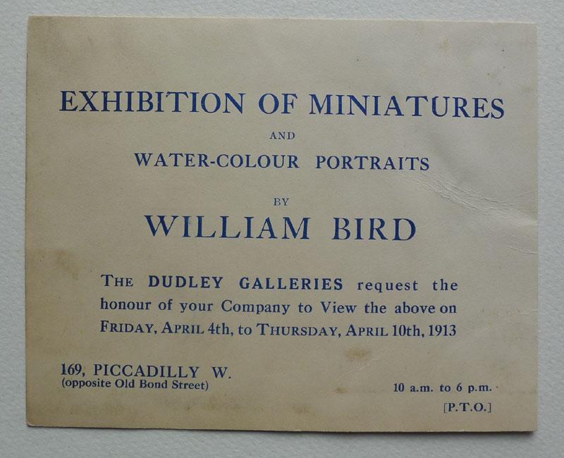 Catalogue of Miniatures and Water-colour Portraits by William Bird. The ...