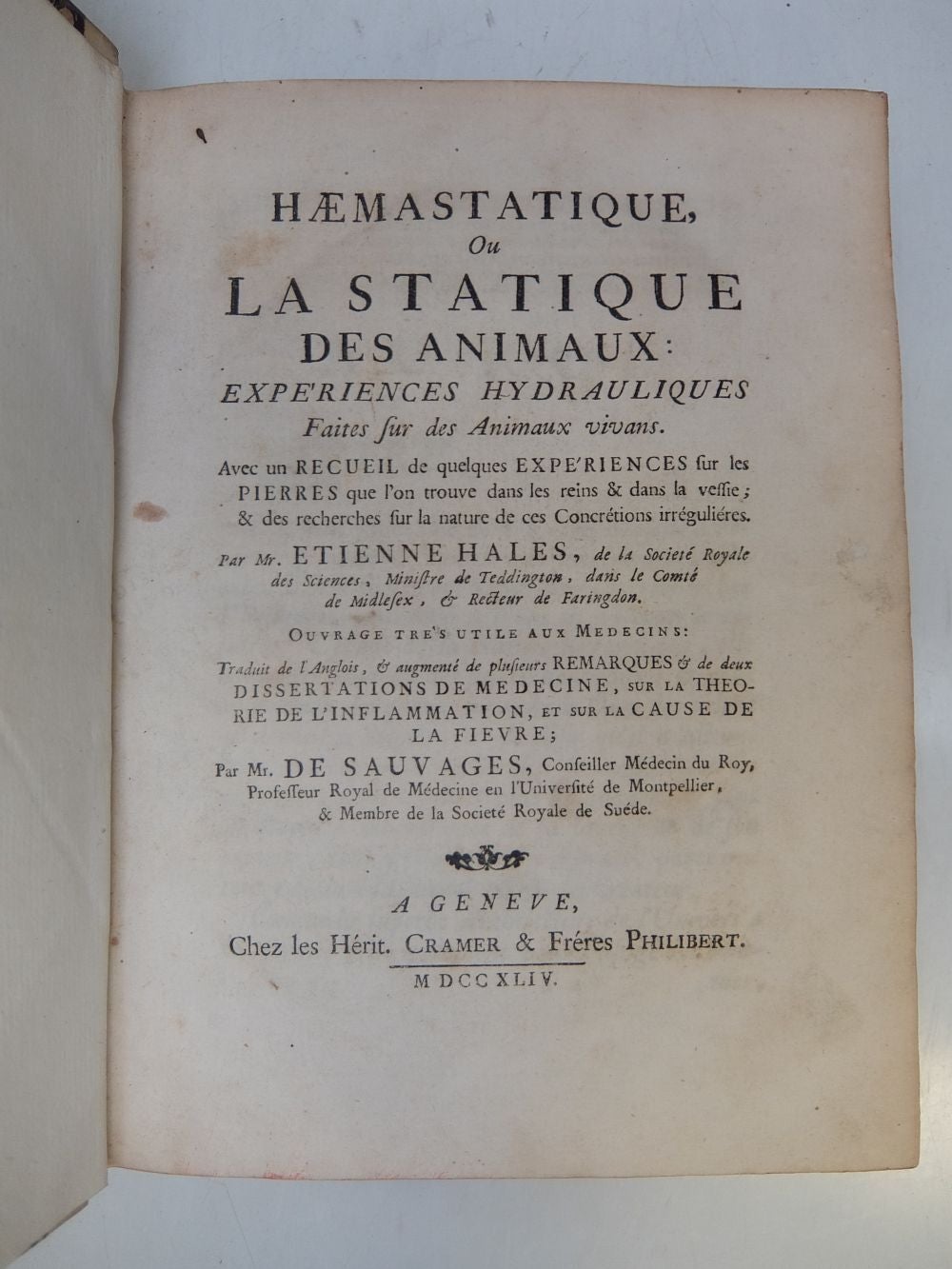 Haemastatique, ou la Statique des Animaux: Experiences Hydrauliques ...