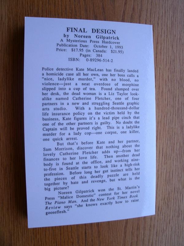 Final Design by Gilpatrick, Noreen: Fine Soft cover (1993) 1st Edition ...