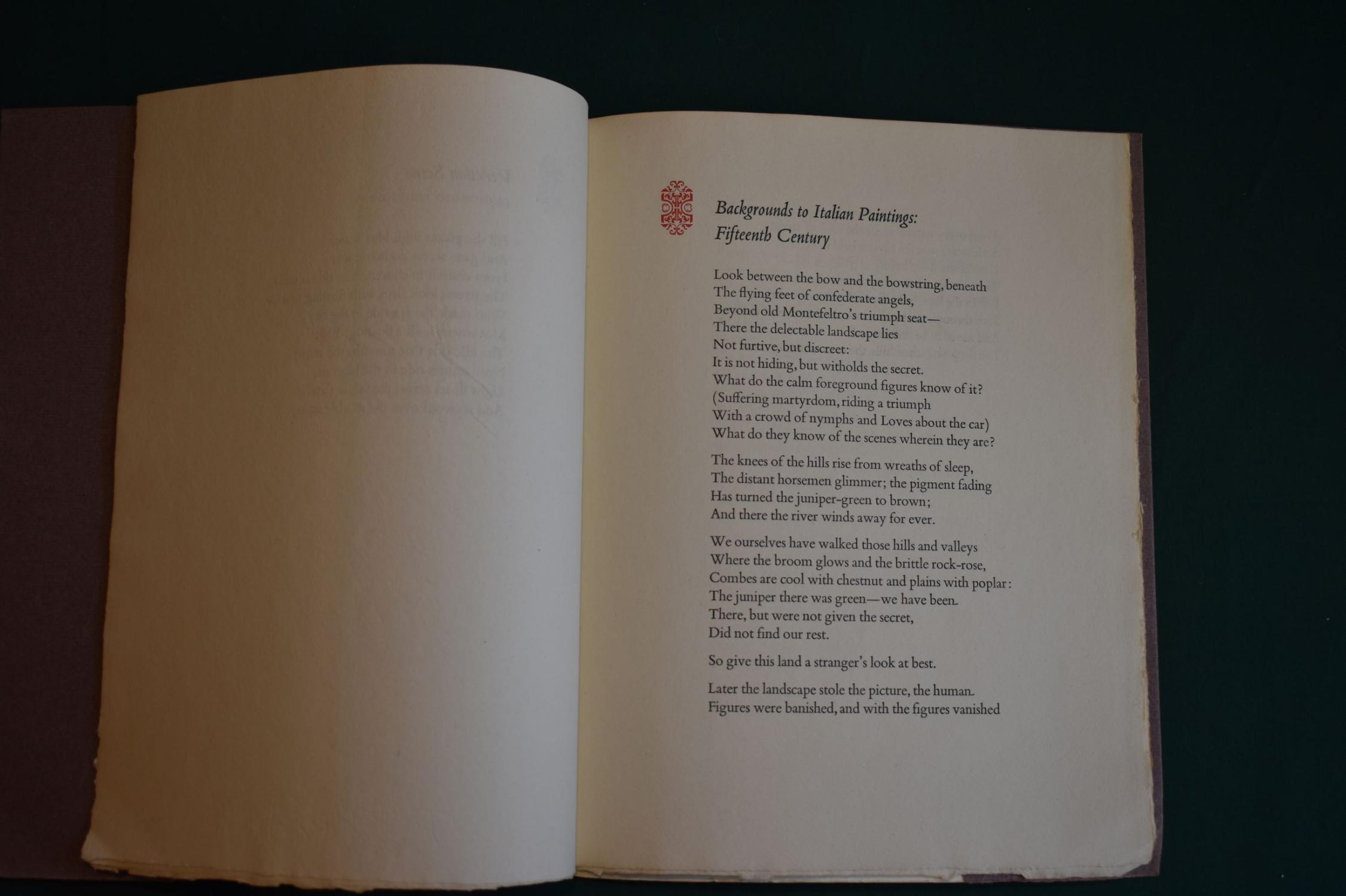 Italian Prospect: Six poems. by (Perpetua Press) Ridler (Anne).: Very ...