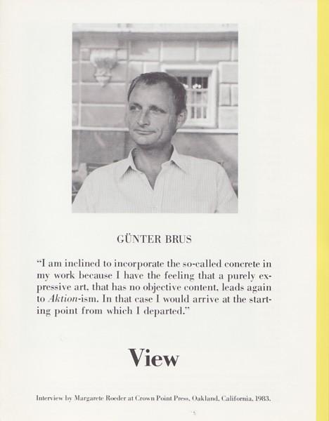 VIEW VOL. 4, NO. 3 SPRING 1986: GUNTER BRUS by (BRUS, GUNTER) (VIEW ...