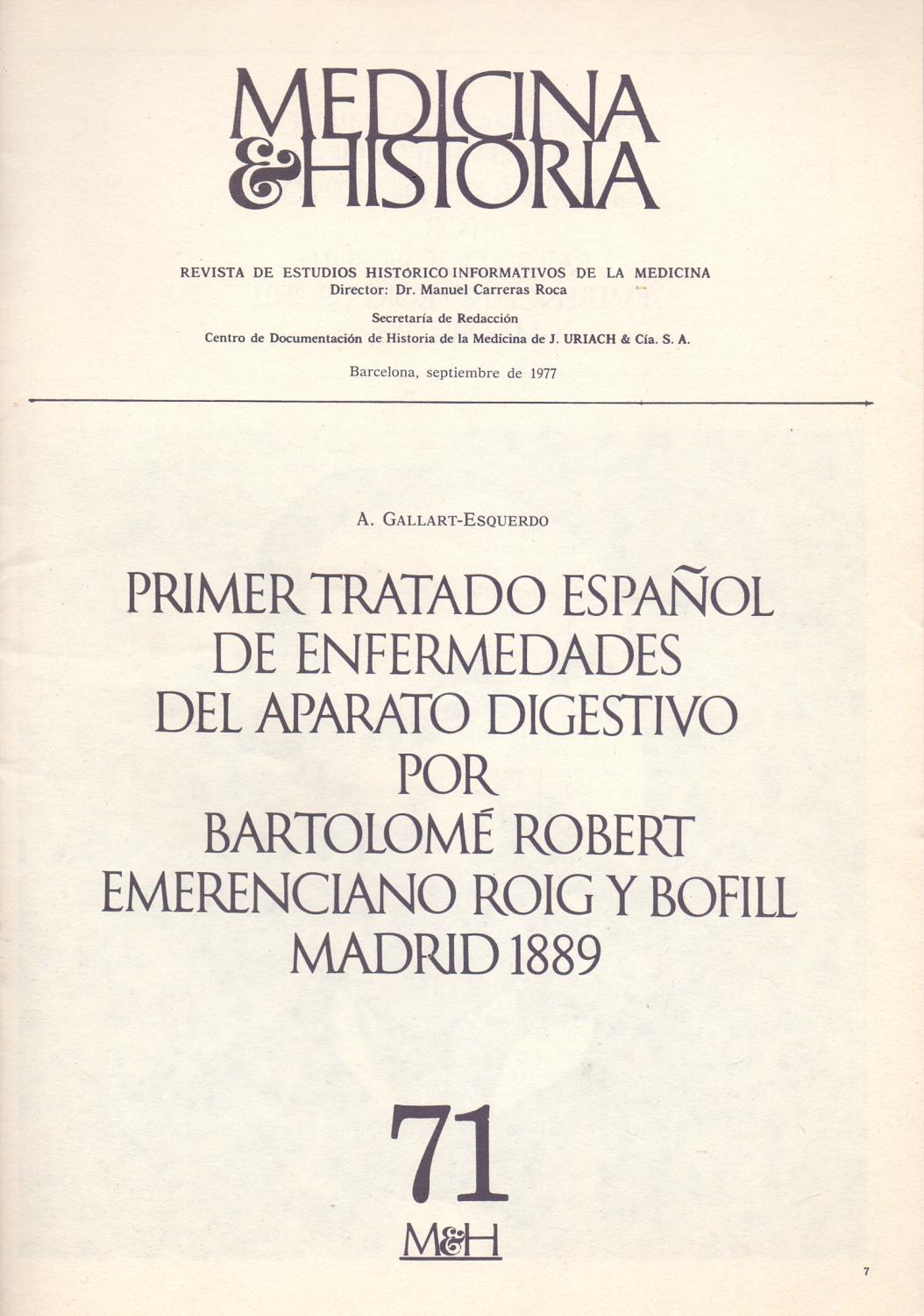 PRIMER TRATADO ESPAÑOL DE ENFERMEDADES DEL APARATO DIGESTIVO POR ...