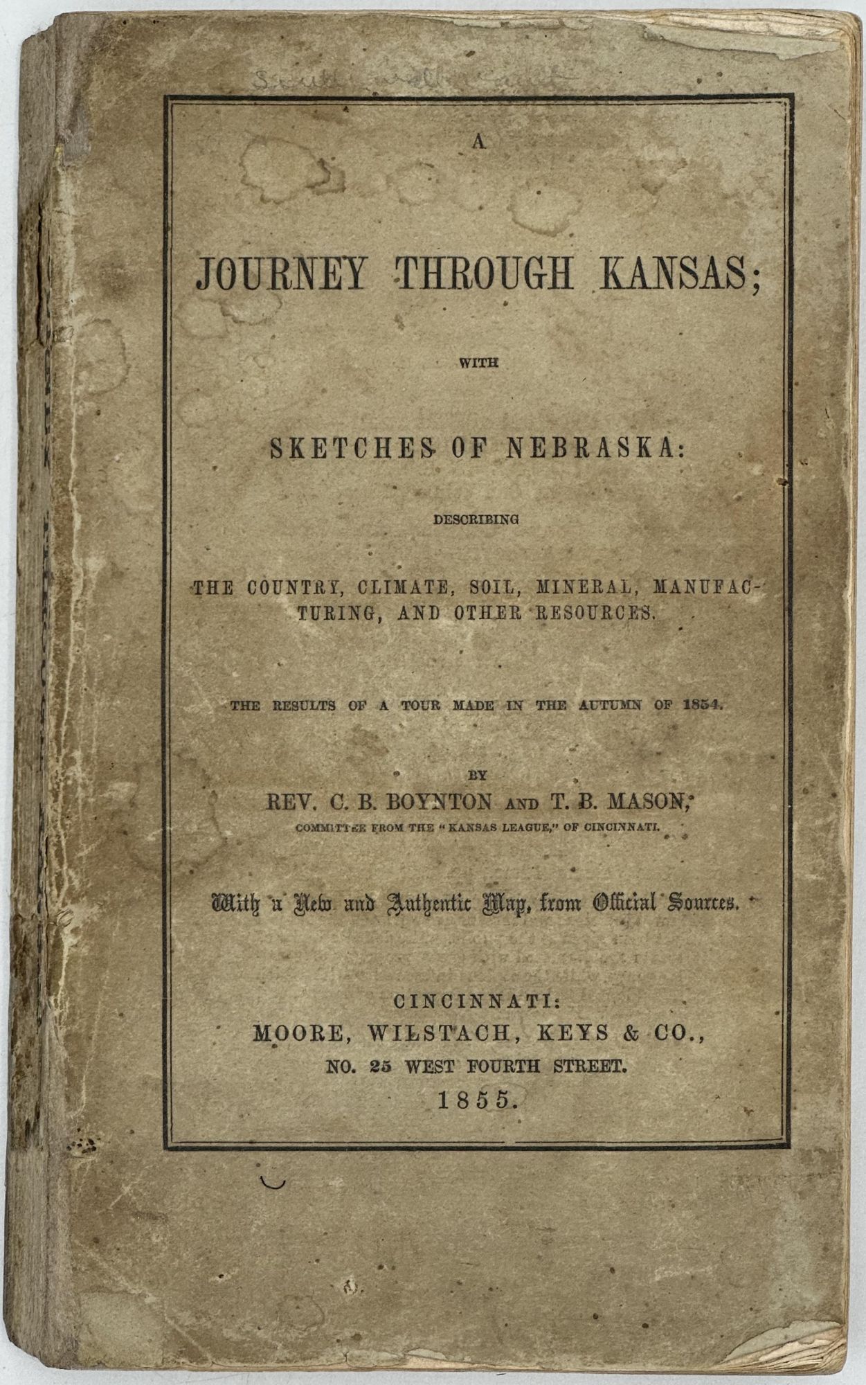 A Journey Through Kansas; with Sketches of Nebraska: Describing the ...