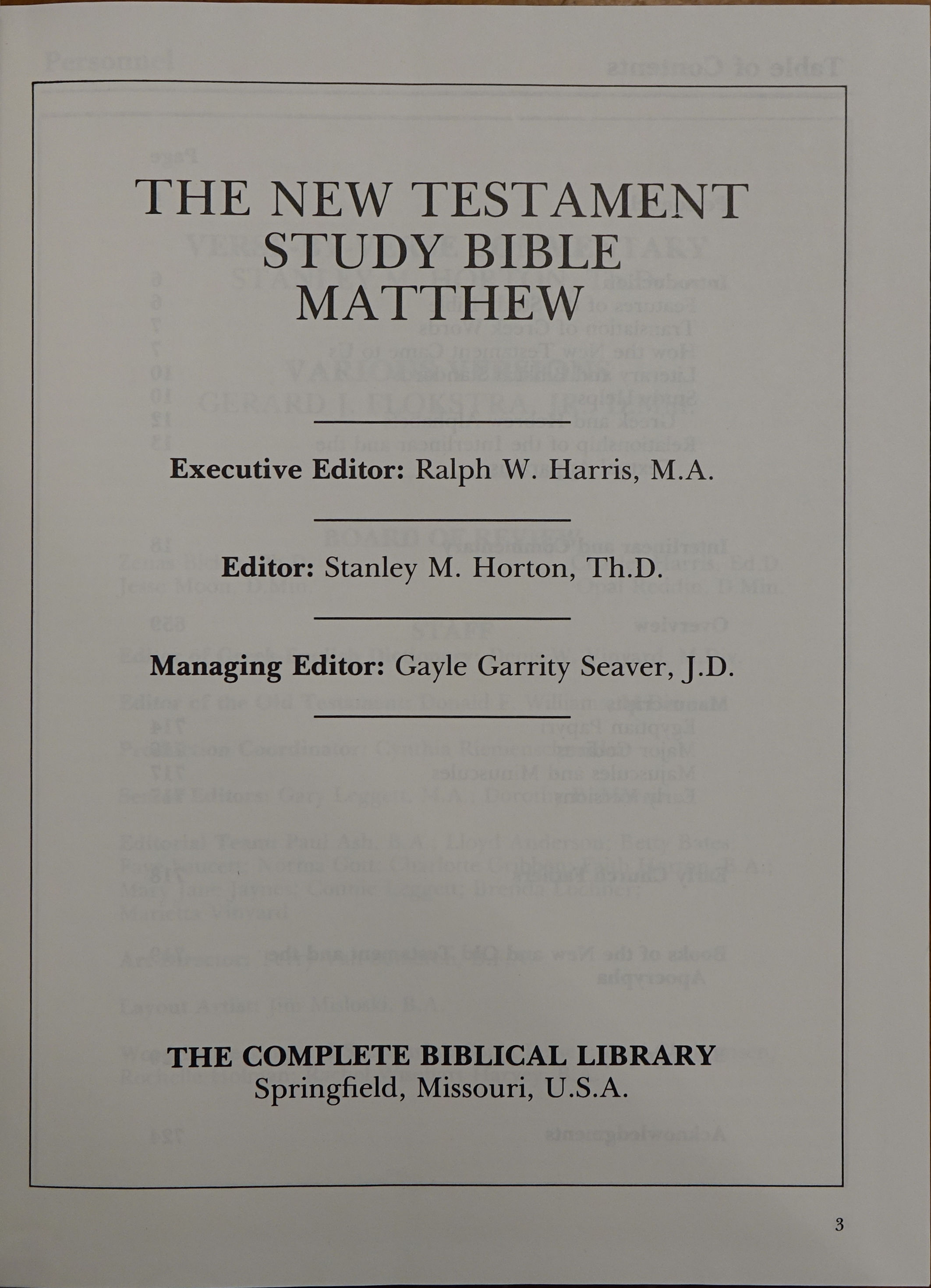 The Complete Biblical Library: New Testament Study Bible - Matthew ...