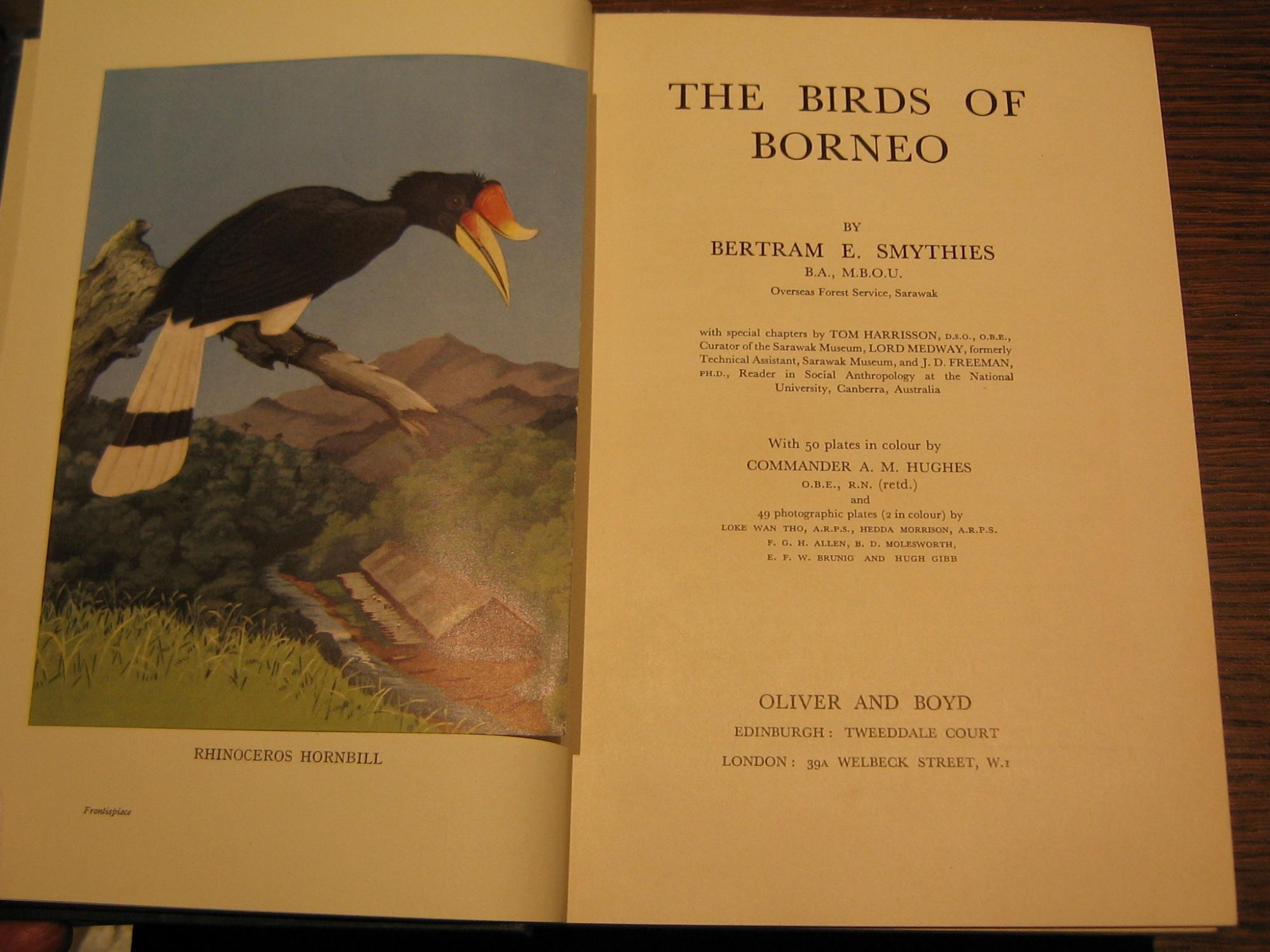 THE BIRDS OF BORNEO by SMYTHIES B.E.: (1960) | Hawkridge Books