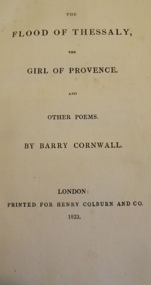 THE FLOOD OF THESSALY, THE GIRL OF PROVENCE AND OTHER POEMS von ...
